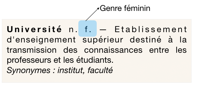 Le genre (masculin/féminin)