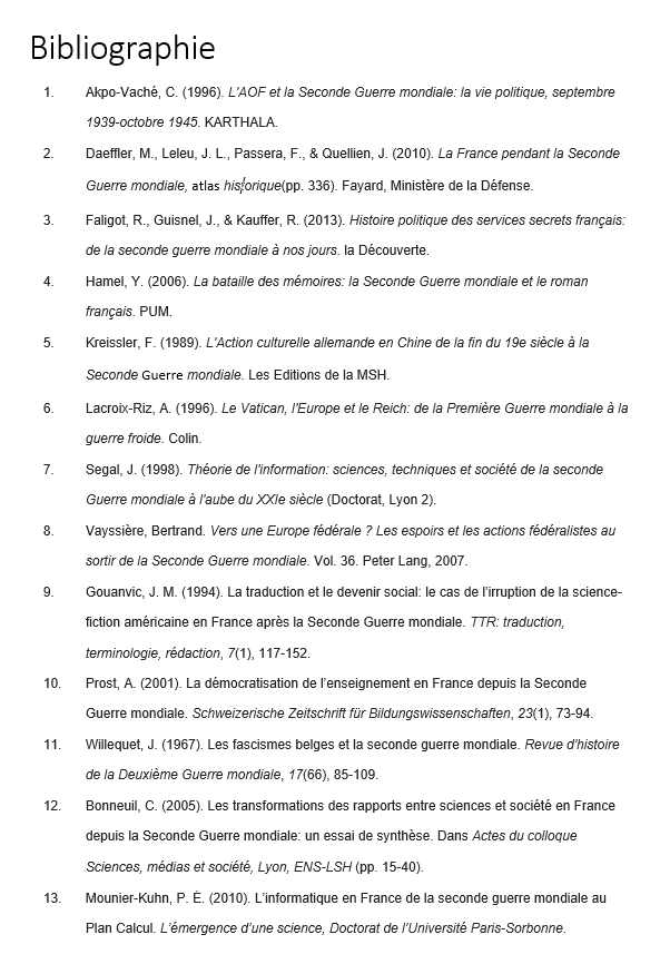 Bibliographie